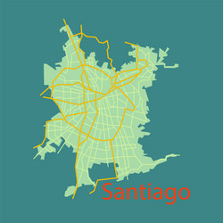 Flat road and administrative map of agglomeration Vector Image