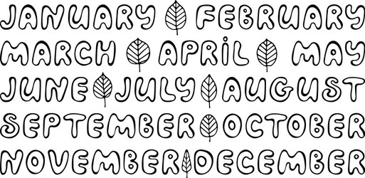 Months Names Font Vector Images (over 570)