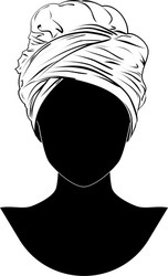 African Turban Head Wrap Black Woman Vector Images (over 260)