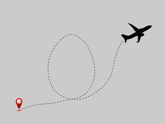 Airplane flight path with easter egg symbol happy Vector Image