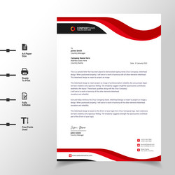 Business wave letterhead template design Vector Image