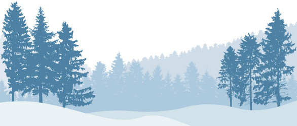 Winter forest Royalty Free Vector Image - VectorStock