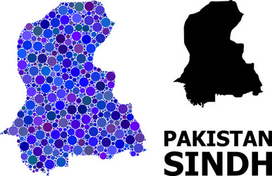 Flat map sindh province with name Royalty Free Vector Image