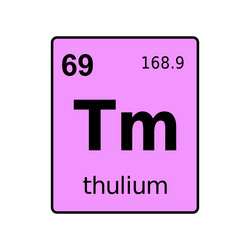 Thulium tm periodic table element Royalty Free Vector Image