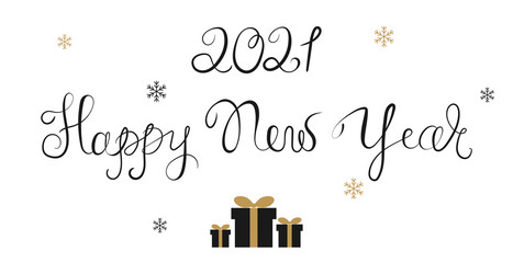 Happy new year script text hand lettering Vector Image