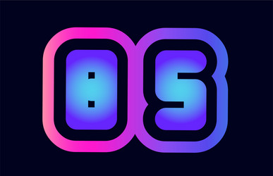 Alphabet letter combination bs b s with grunge Vector Image