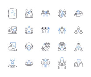 Human rights outline icons collection Royalty Free Vector