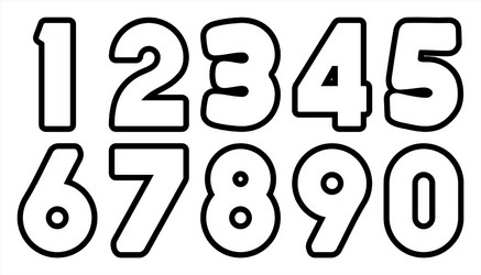 Square stencil numbers Royalty Free Vector Image