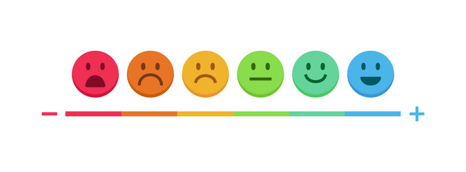Rating level scale emoji concept Royalty Free Vector Image