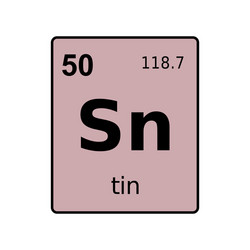 Tin sn periodic table element Royalty Free Vector Image