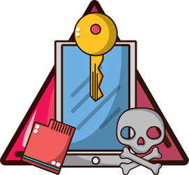 Cybersecurity threat cartoon Royalty Free Vector Image