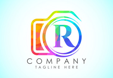 Initial n monogram letter with a camera icon logo Vector Image