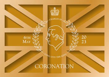King charles third personal golden monogram Vector Image