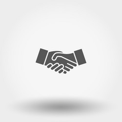 Handshake icon lined and filled style Royalty Free Vector