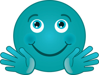 Happy smirk emoticon icon Royalty Free Vector Image