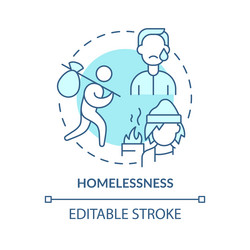 Homelessness blue gradient concept icon Royalty Free Vector