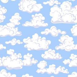 Blue horizontal seamless cloud patter Royalty Free Vector
