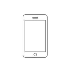 Cell phone line outline frame smartphone simple Vector Image