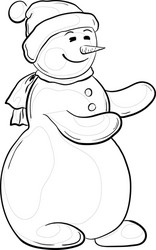 Cartoon running snowman Royalty Free Vector Image