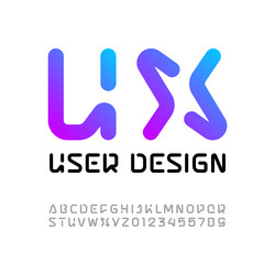 Tech font digital alphabet for you ui ux designs Vector Image