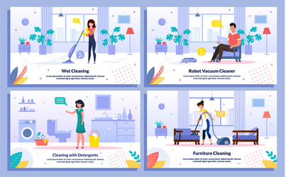 Cleaning service set Royalty Free Vector Image