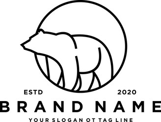 Baby bear logo design Royalty Free Vector Image