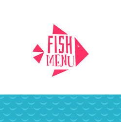 Fish menu with cutlery sign Royalty Free Vector Image