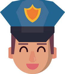 Police face cartoon scribble Royalty Free Vector Image