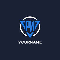 Letter pw logo monogram emblem style with crown Vector Image