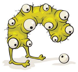 Cartoon monster with many eyes Royalty Free Vector Image