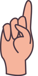 D hand sign language line and fill style icon Vector Image