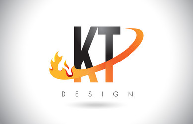 Kt k t letter modern logo design with yellow Vector Image