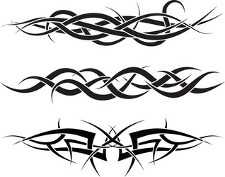 Dividers tribal tattoo elements Royalty Free Vector Image