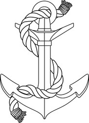 Anchor and rope coloring book Royalty Free Vector Image