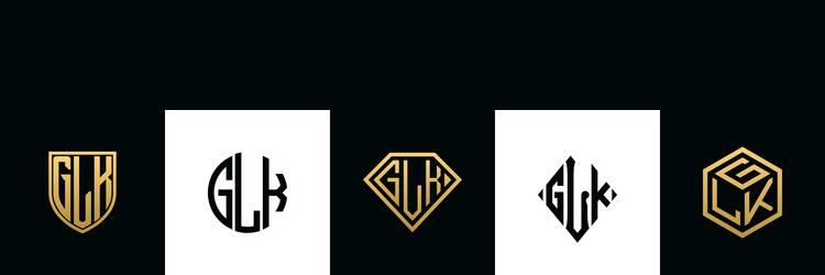 Initial letters grk logo designs bundle Royalty Free Vector