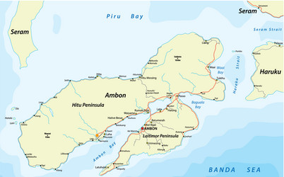 Map indonesian island ambon Royalty Free Vector Image