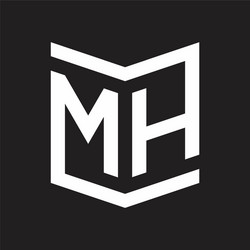 Mh logo monogram with emblem shield shape design Vector Image