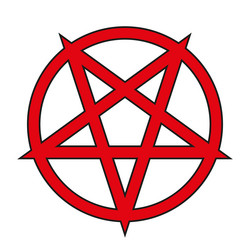 Red inverted pentagram Royalty Free Vector Image