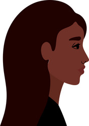 Black woman cartoon in side view design Royalty Free Vector