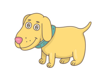 Cute little dog character cartoon Royalty Free Vector Image