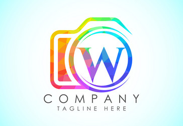 Initial n monogram letter with a camera icon logo Vector Image