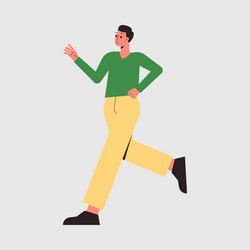 Man character running fast rushing forward in Vector Image