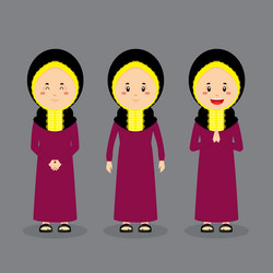 Qatar avatar with various expression Royalty Free Vector