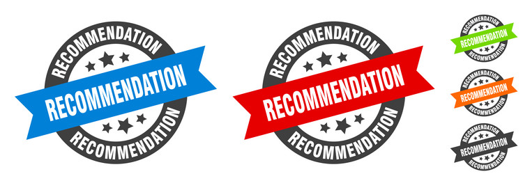 Recommended blue round grunge stamp Royalty Free Vector