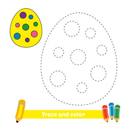 Trace and color for kids easter egg Royalty Free Vector