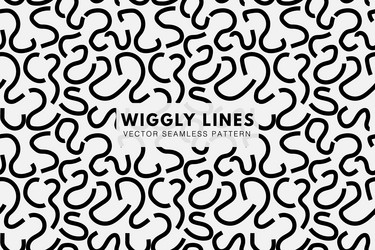 Squared wiggly squiggly lines seamless pattern Vector Image
