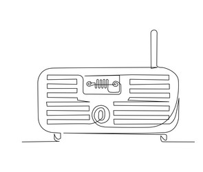 Continuous one line drawing of vintage broadcast Vector Image