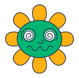 Cartoon flowers faces smiled character Royalty Free Vector