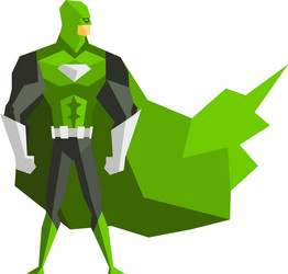 Superhero in green suite Royalty Free Vector Image
