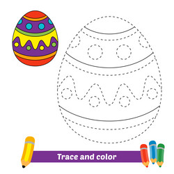 Trace and color for kids easter bunny Royalty Free Vector
